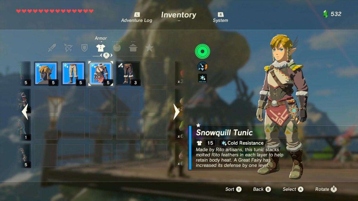 Zelda BotW Guide: Getting the full snowquill set - Millenium