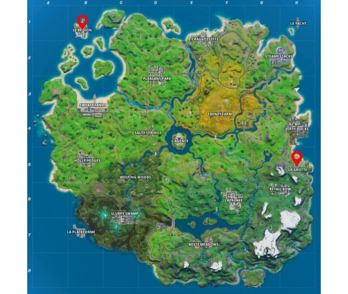 Fortnite Brutus' Briefing: The Grotto and The Shark locations - Millenium