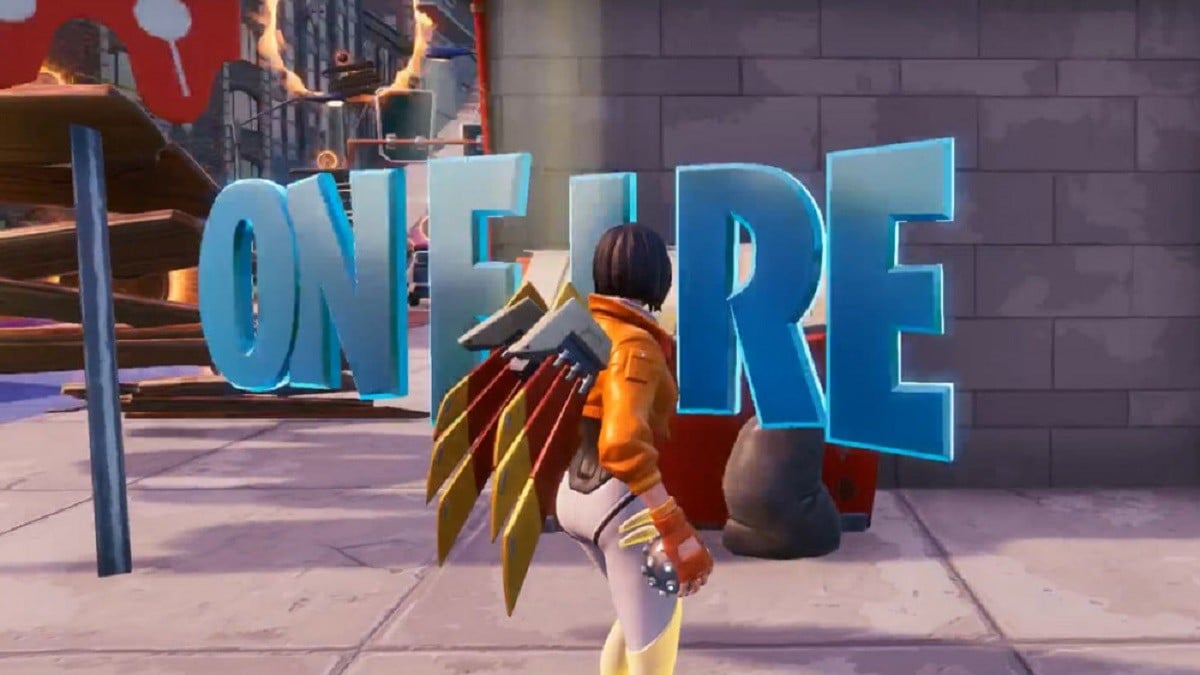 Fortnite: find the letters O-N-F-I-R-E, Downtown Drop challenge - Millenium