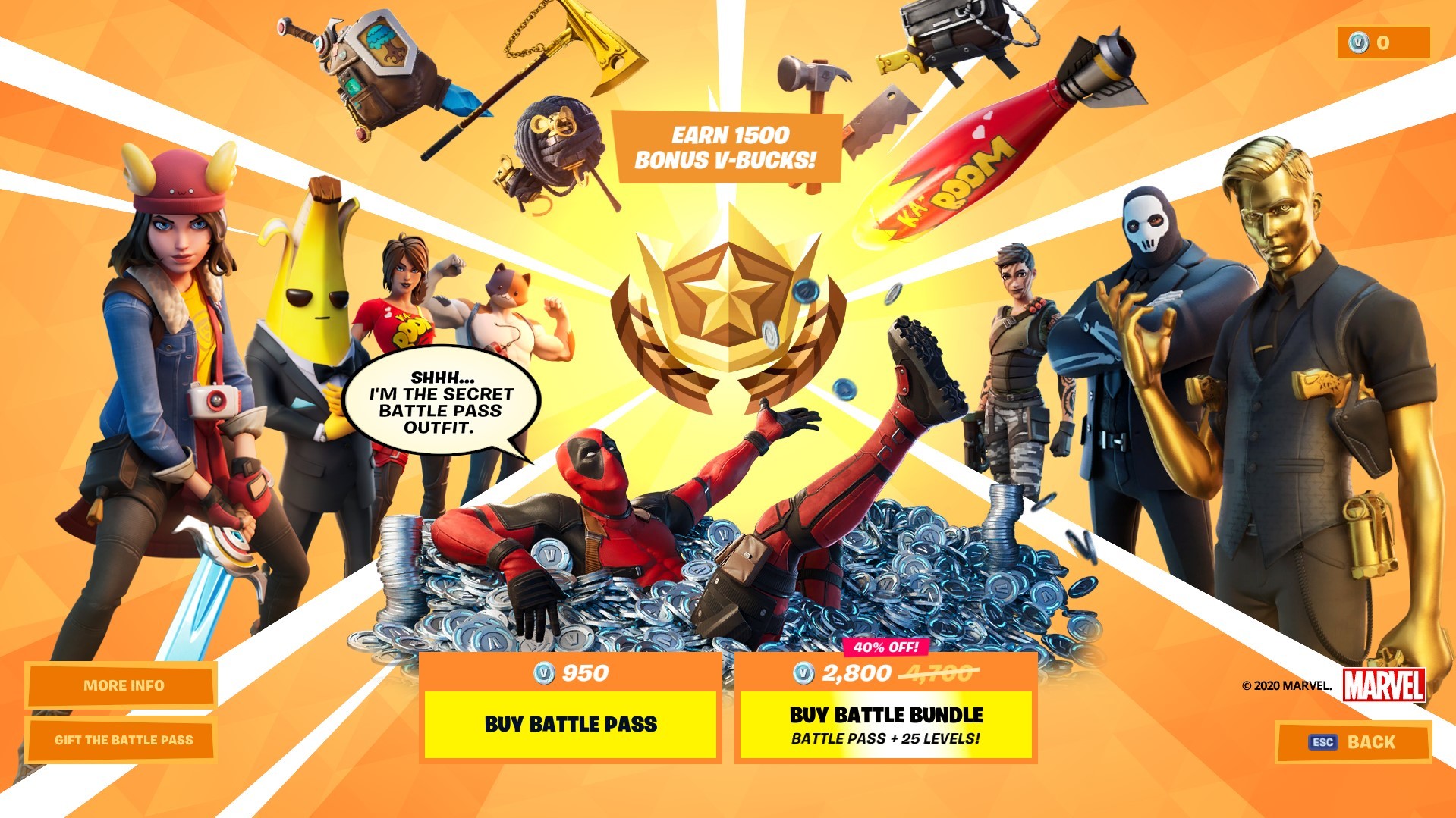 Deadpool Fortnite skin available via Chapter 2 Season 2 Battle Pass ...