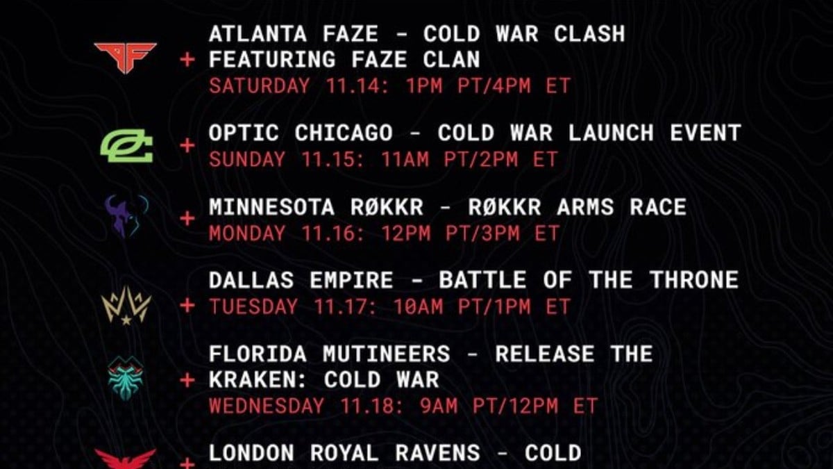 Call of Duty League celebrates Black Ops: Cold War launch with pro ...