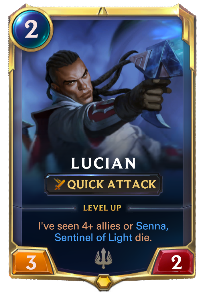 LoL, Legends of Runeterra, LoR: new card reveal — Lucian, Demacia champion - Millenium