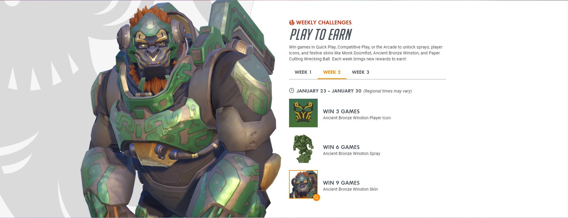 Overwatch heroes event skins, weekly challenges - Millenium