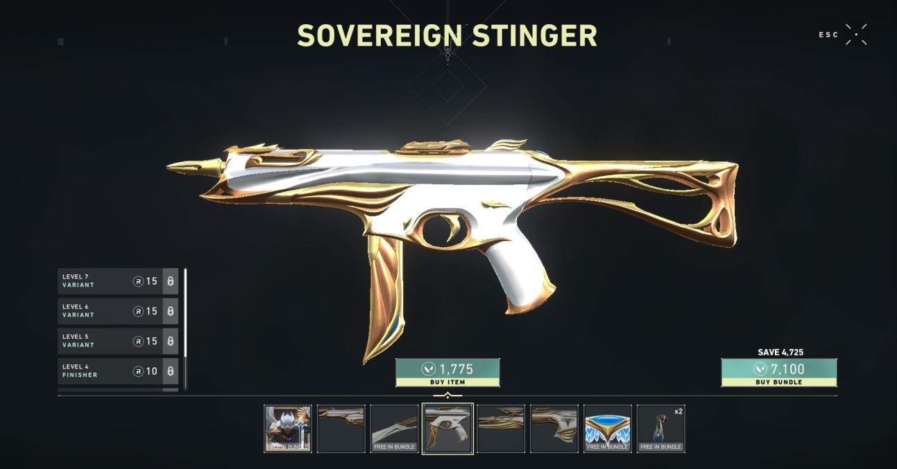 Valorant: Sovereign skins and cosmetics available in the shop - Millenium