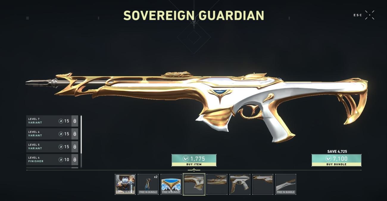 Valorant: Sovereign skins and cosmetics available in the shop - Millenium