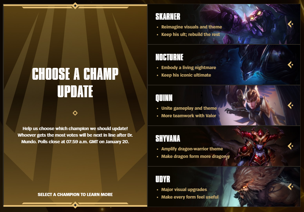 League of Legends: Voting closes today for the next champion rework ...