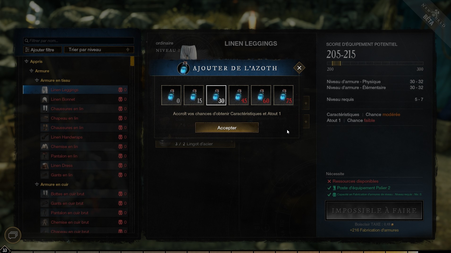 New World: Optimise weapon & armor crafting - Millenium