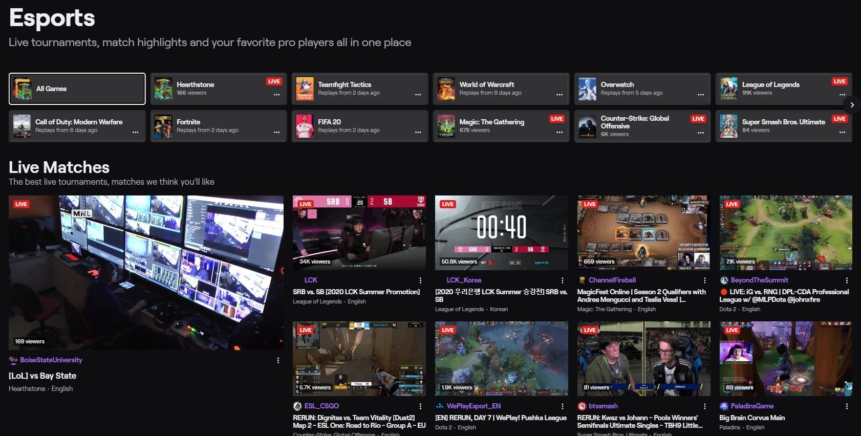 Twitch adds esports discovery option - Millenium