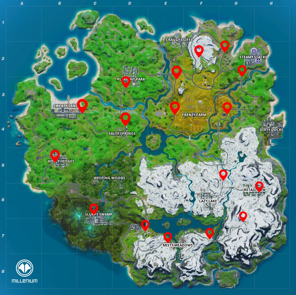 Fortnite Guide: bus stops locations - Millenium