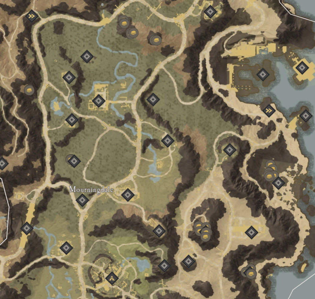 Where to find Gold Veins for Gold Ore in New World - Millenium