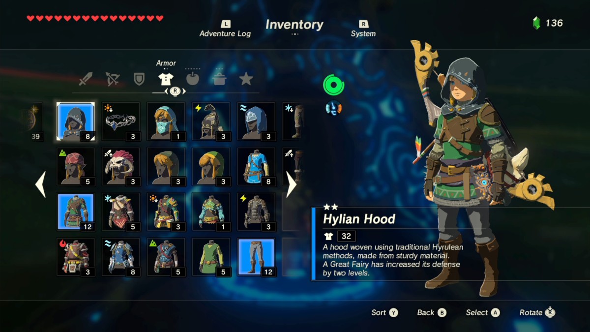 Zelda BotW Guide: Getting the full hylian set - Millenium