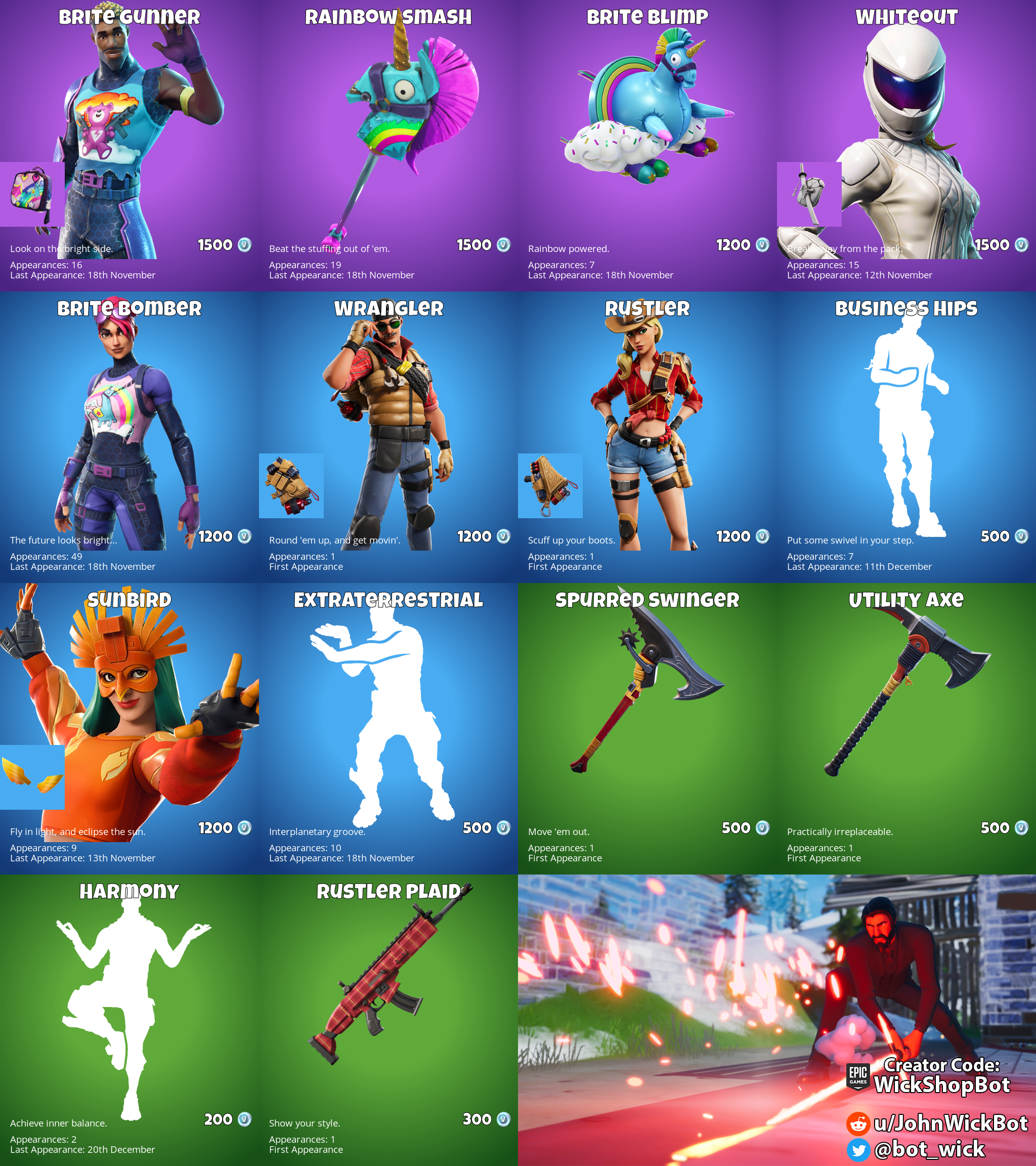 Fortnite Battle Royale Item Shop: Wrangler, Rustler, Brite Gunner ...
