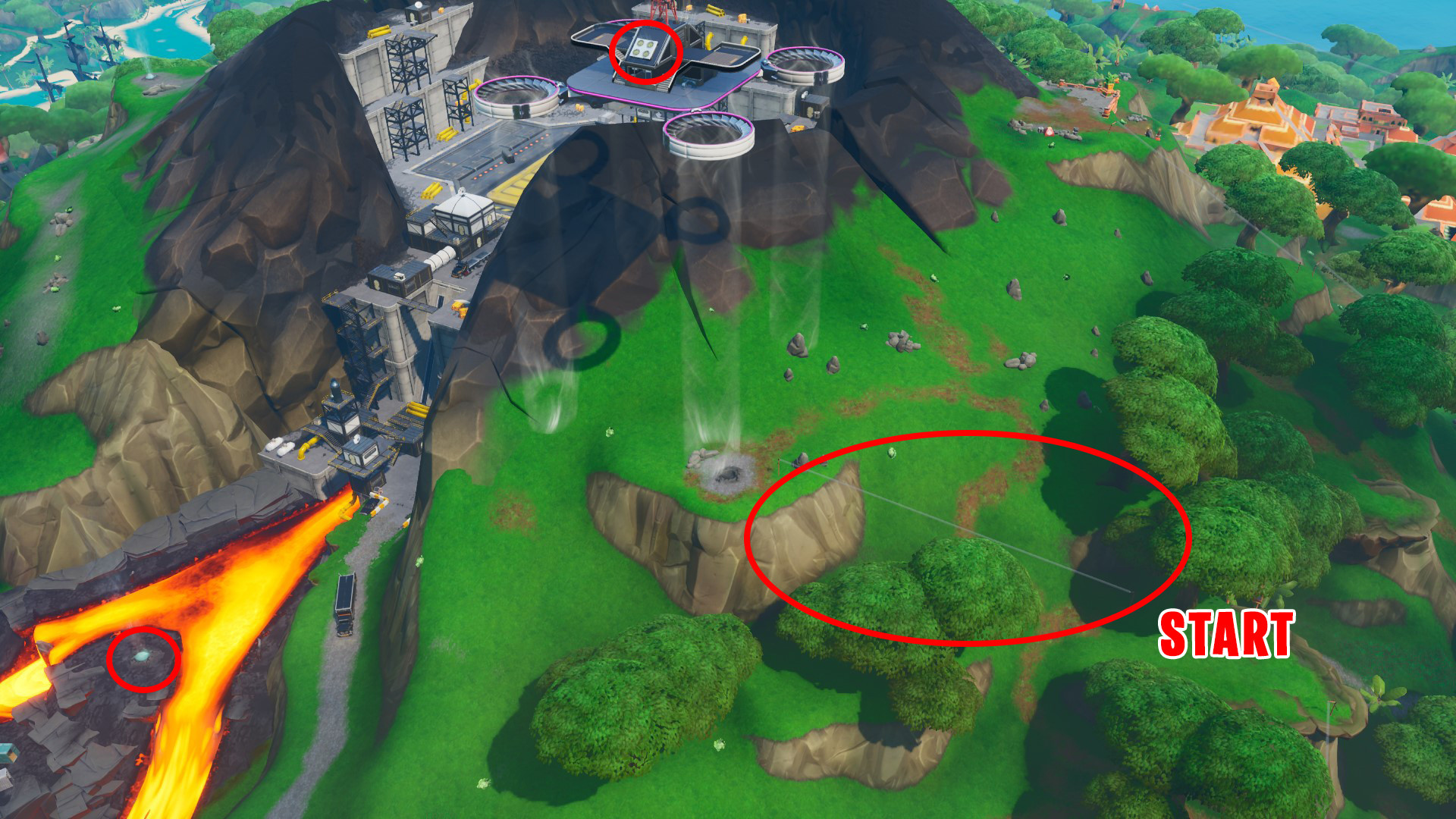Fortnite: use a Volcano Vent, Air Vent, and a Zipline - Millenium