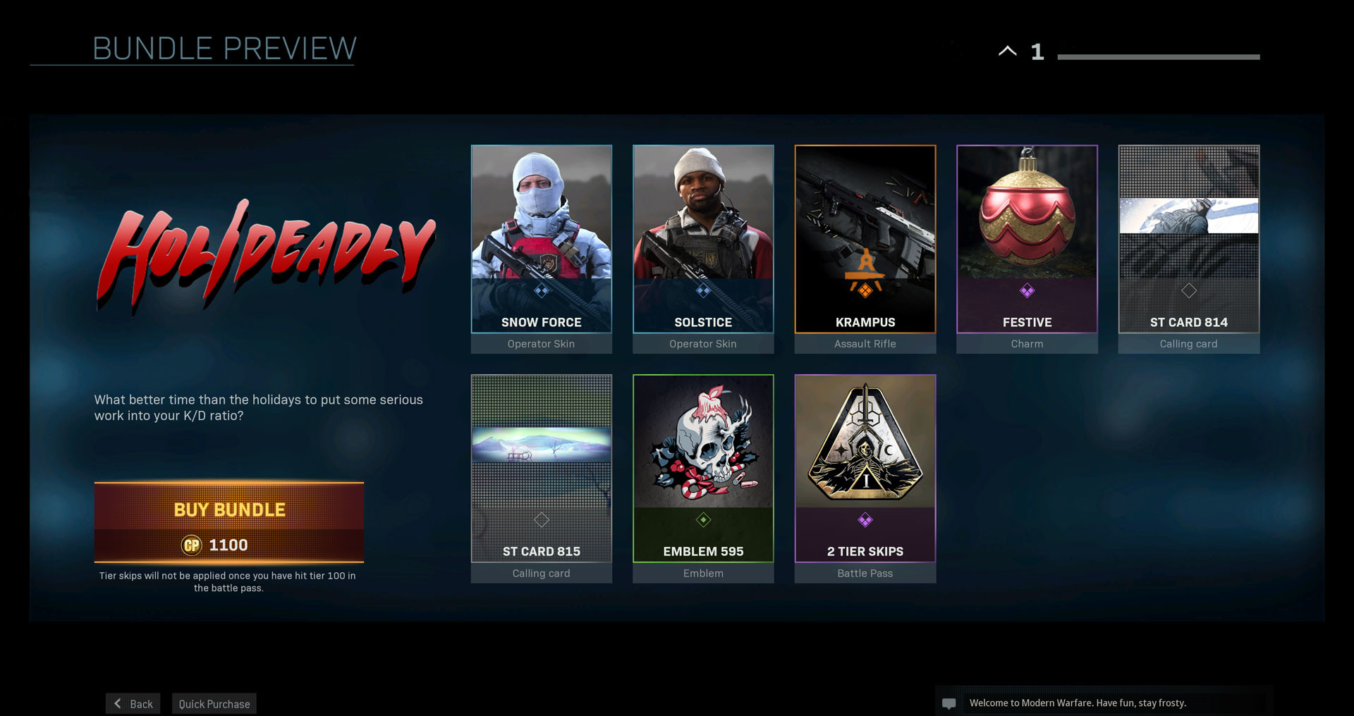 Call of Duty: Modern Warfare: Weekly Item Shop as of December 18th ...