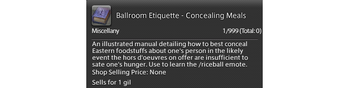 FFXIV 5.41 How to get the Riceball — Concealing Meals Emote Guide ...
