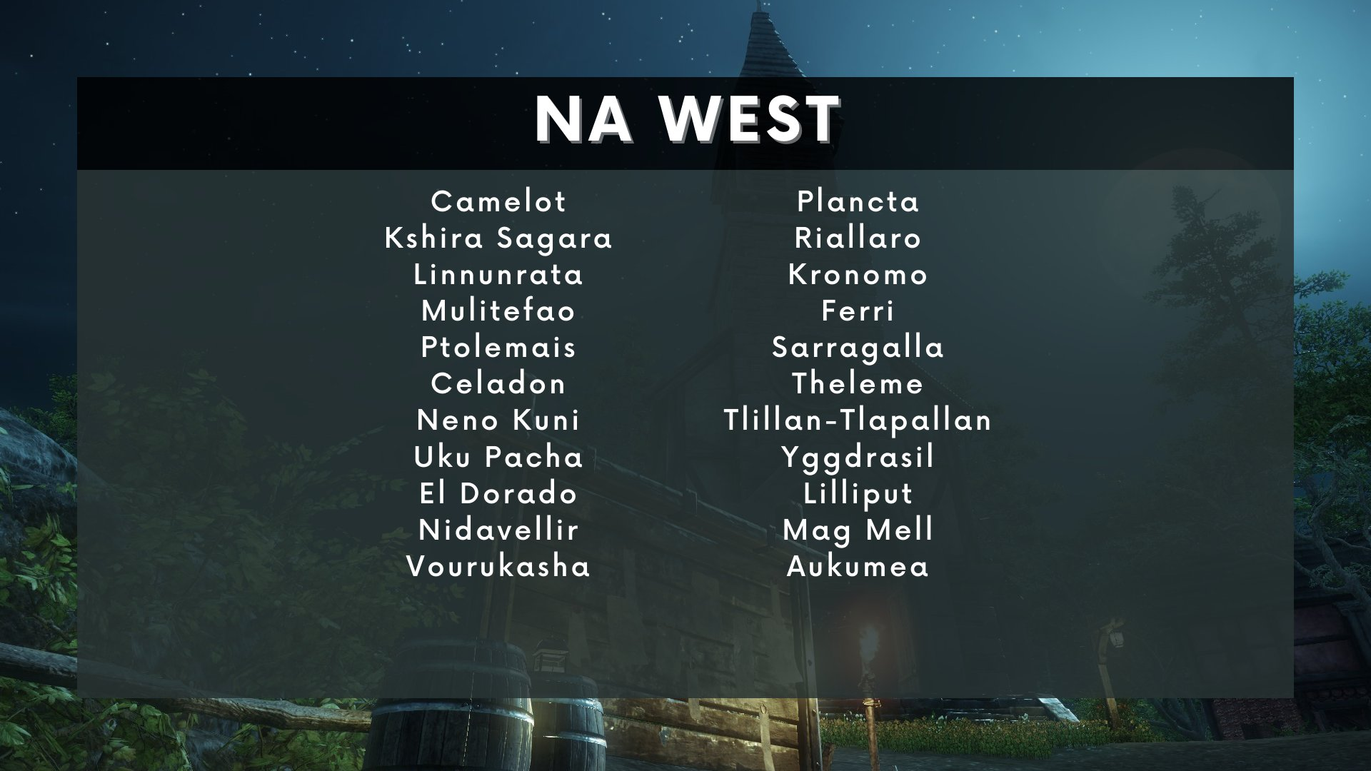 New World: List of servers at launch - Millenium
