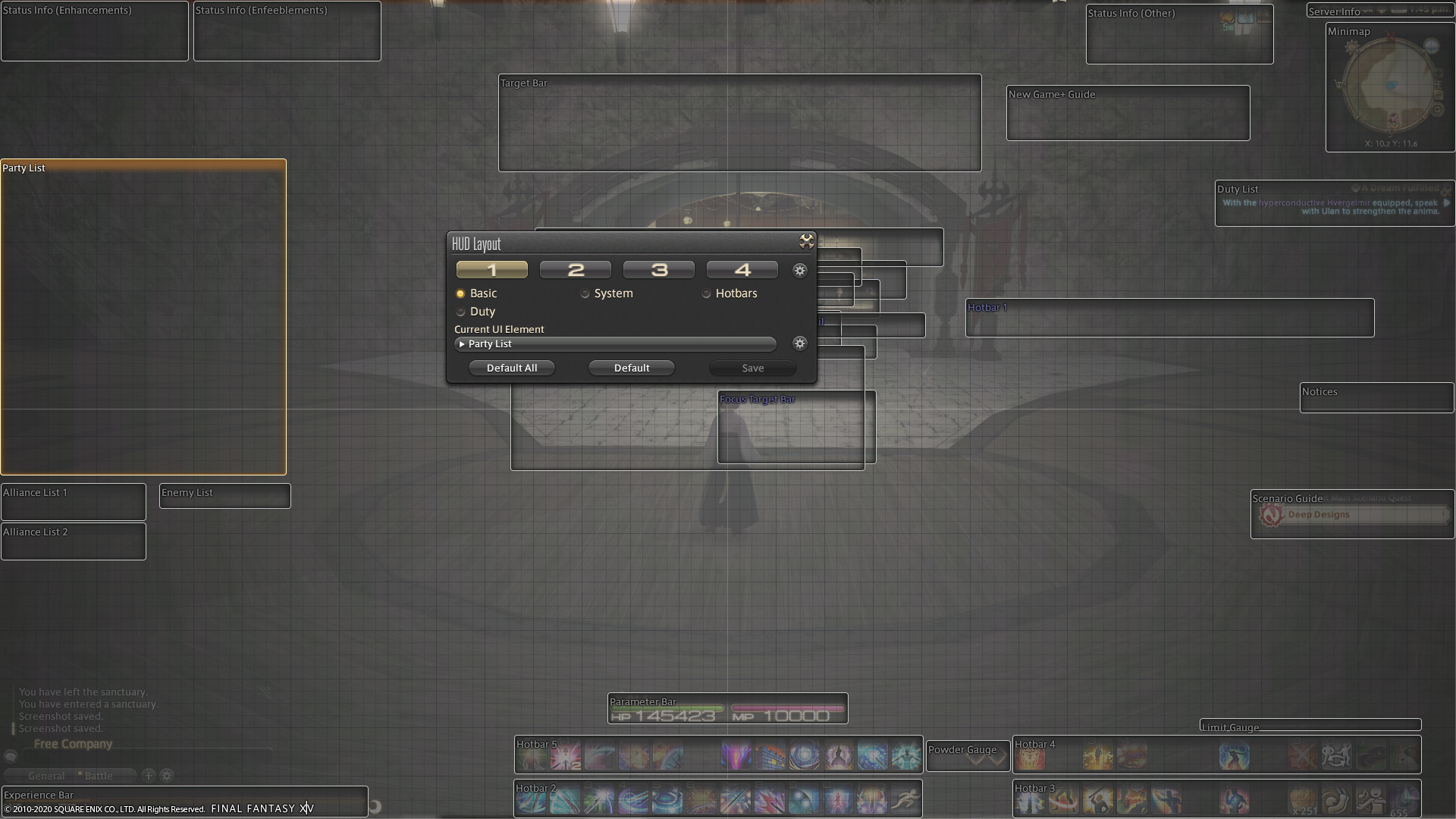 FFXIV How to set up hotbars, HUD configuration - Millenium