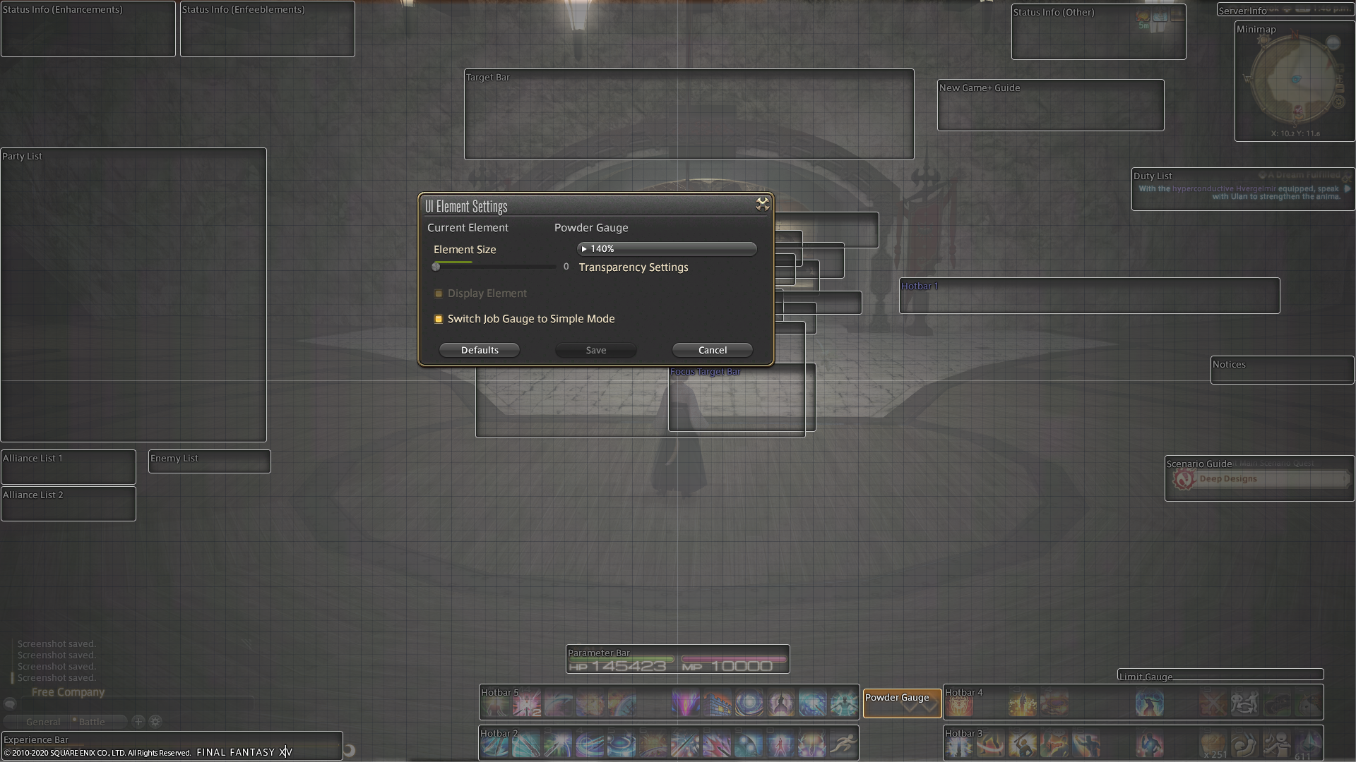 FFXIV How to set up hotbars, HUD configuration - Millenium
