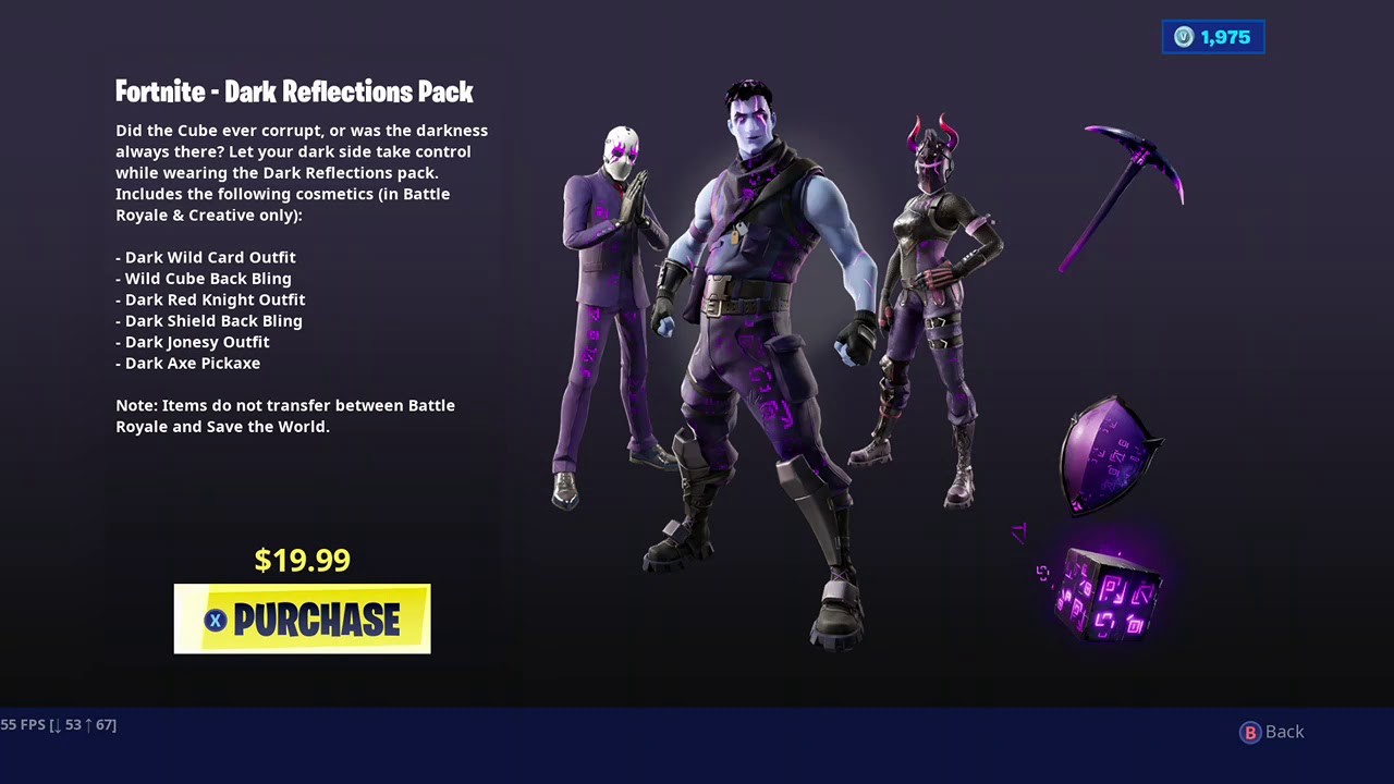 New Fortnite Dark Reflections Pack - Millenium