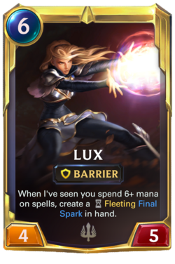 LoL, Legends of Runeterra, LoR: new card reveal — Lux, Demacia champion - Millenium