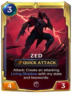 LoL, Legends of Runeterra, LoR: new card reveal — Zed, Ionia champion - Millenium