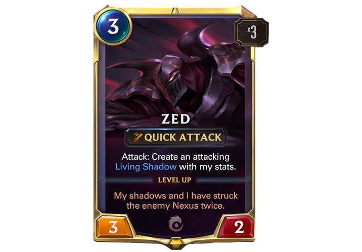 LoL, Legends of Runeterra, LoR: new card reveal — Zed, Ionia champion - Millenium