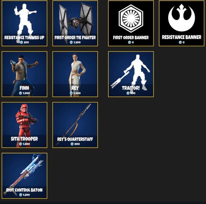 Fortnite x Star Wars: The Rise of Skywalker bundle with Rey, Finn ...